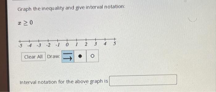Solved Graph the inequality and give interval notation: x≥0 | Chegg.com
