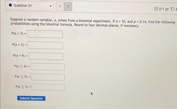 Solved Suppose a random variable, x, arises from a binomial | Chegg.com