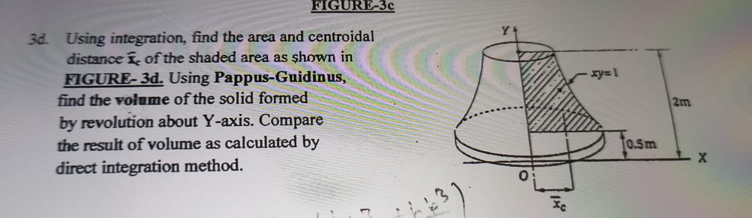 Solved 3d. ﻿Using integration, find the area and centroidal | Chegg.com