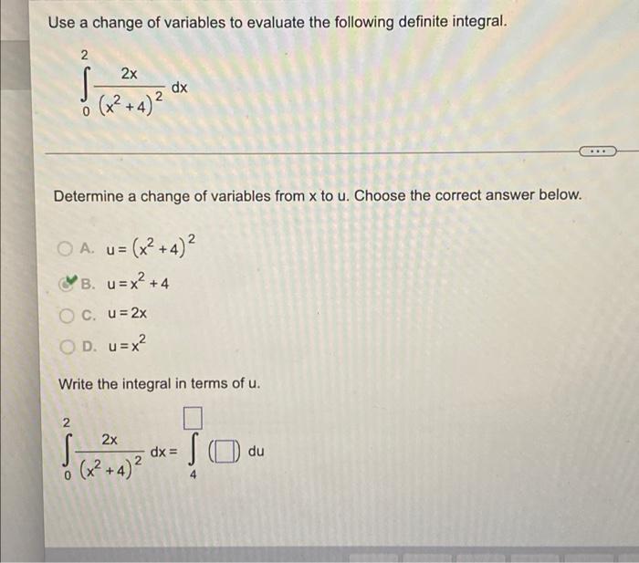 Solved Use a change of variables to evaluate the following | Chegg.com