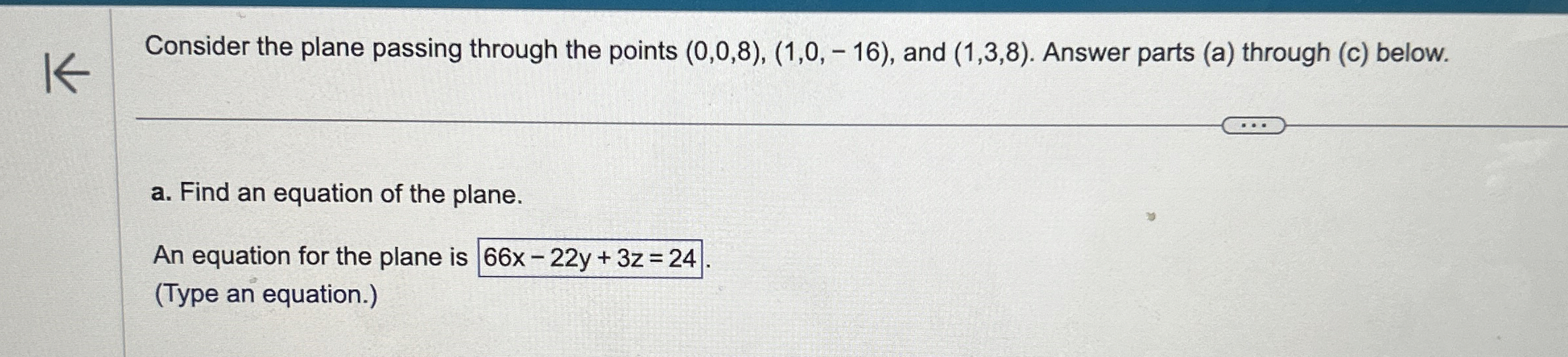Solved Consider the plane passing through the points | Chegg.com