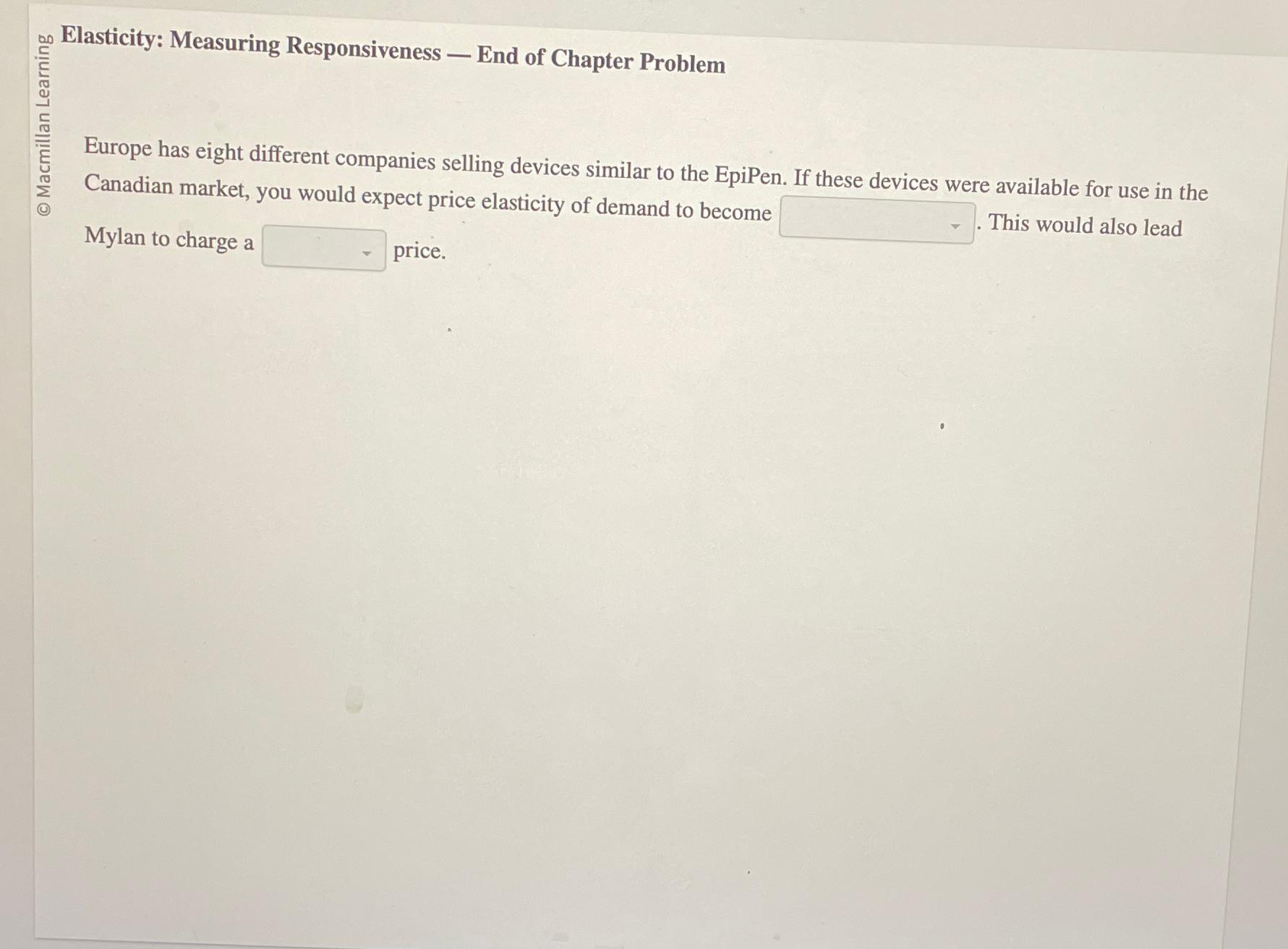 Solved Elasticity: Measuring Responsiveness - ﻿End of | Chegg.com