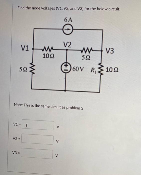 Solved Find the node voltages (V1, V2, and V3) for the below | Chegg.com