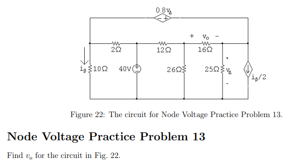 Solved Node Voltage Practice Problem 13Find vo ﻿for the | Chegg.com