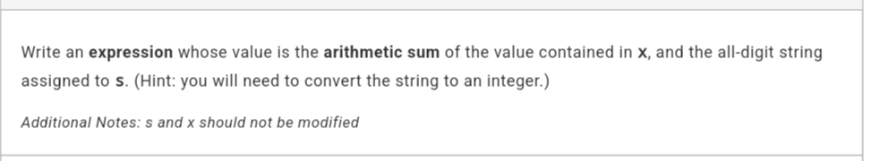 Solved Write an expression whose value is the arithmetic sum | Chegg.com