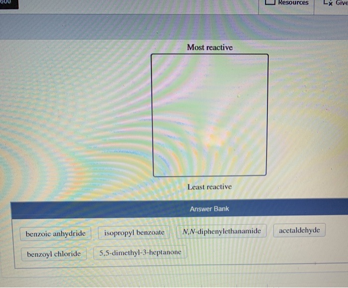 Solved Resources Lx Give Most reactive Least reactive Answer | Chegg.com