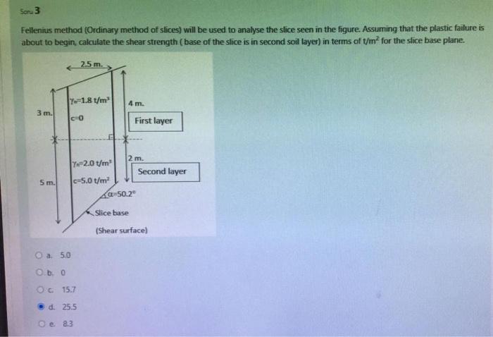 Solved Fellenius method (Ordinary method of slices) will be | Chegg.com