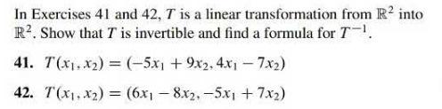 Solved In Exercises 41 and 42,T is a linear transformation | Chegg.com