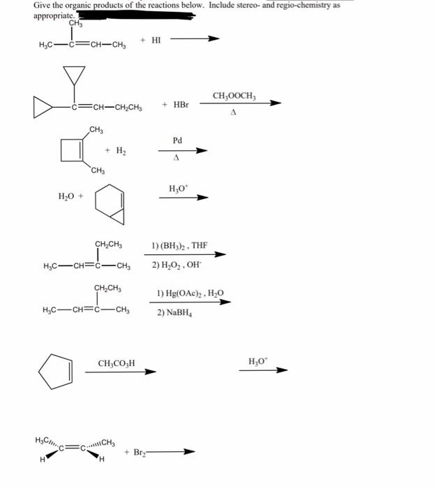 Solved Give the organic products of the reactions below. | Chegg.com