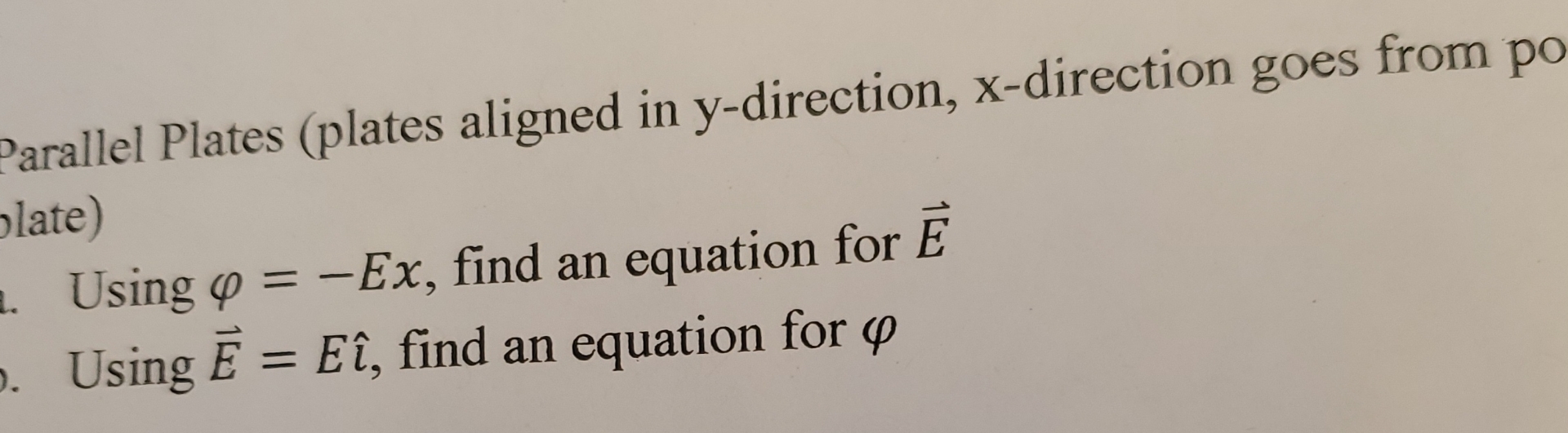 Solved Parallel Plates (plates aligned in y-direction, | Chegg.com