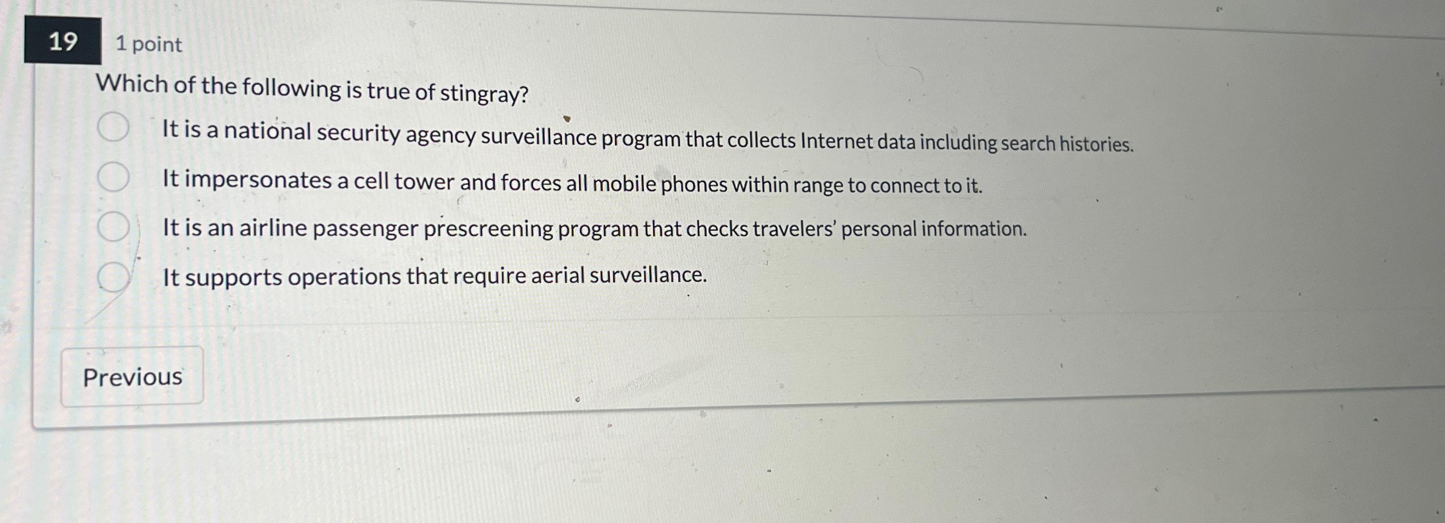 Solved 191 ﻿pointWhich of the following is true of | Chegg.com