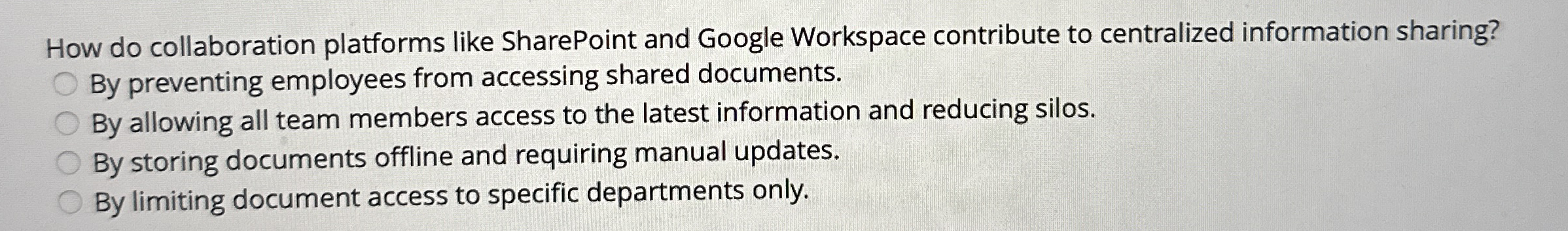 Solved How do collaboration platforms like SharePoint and | Chegg.com