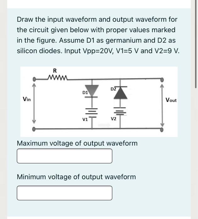 Solved Draw the input waveform and output waveform for the | Chegg.com