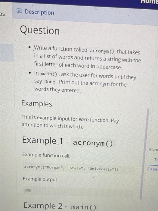 Solved Goals - Create a list from user input - Manipulate | Chegg.com