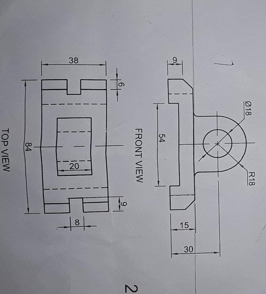 Solved FRONT VIEW TOP VIEW | Chegg.com