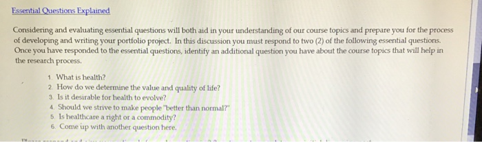 Solved Essential Questions Explained Considering and | Chegg.com