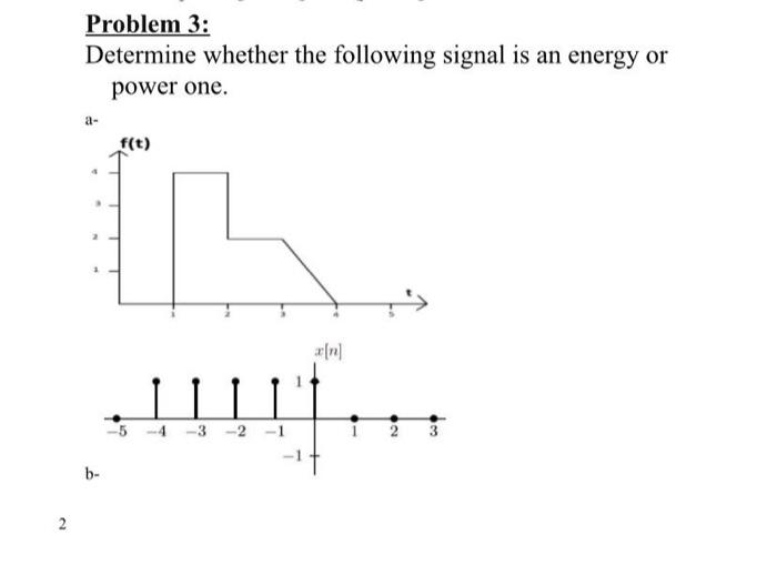 Solved 2 Problem 3: Determine whether the following signal | Chegg.com