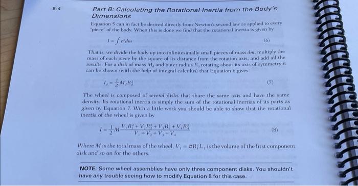Solved Part B: Calculating the Rotational Inertia from the | Chegg.com
