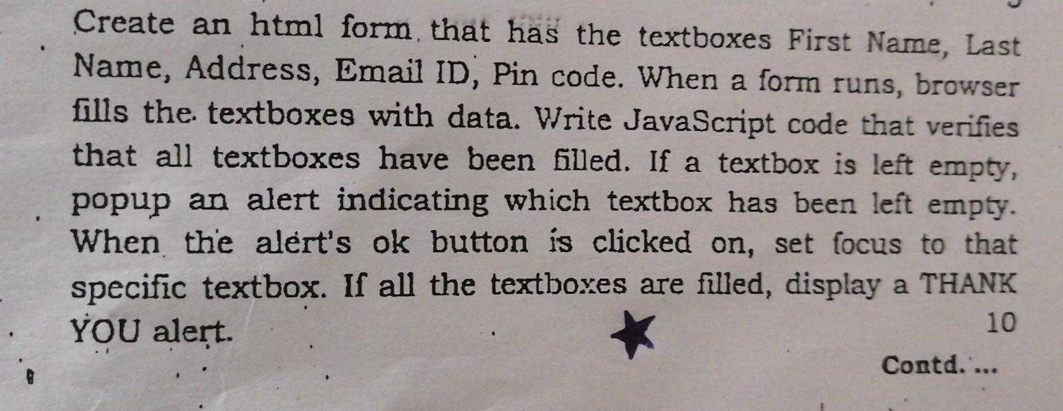 Solved Create an html form that has the textboxes First | Chegg.com