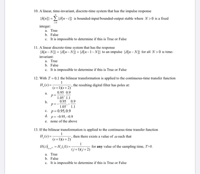 Solved 10. A linear, time-invariant, discrete-time system | Chegg.com