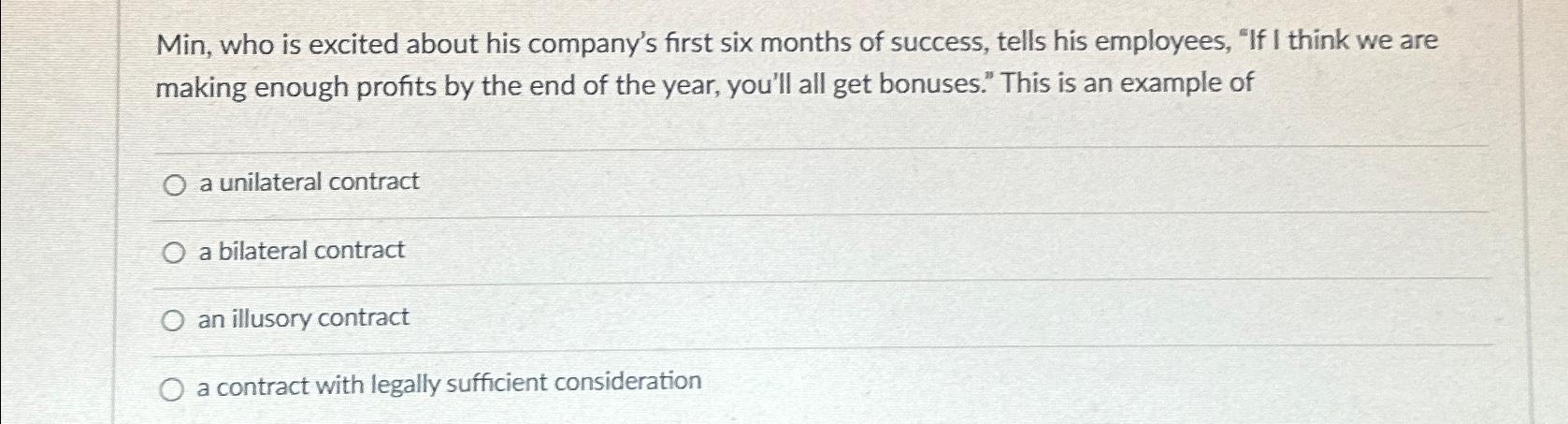 Solved Min, who is excited about his company's first six | Chegg.com