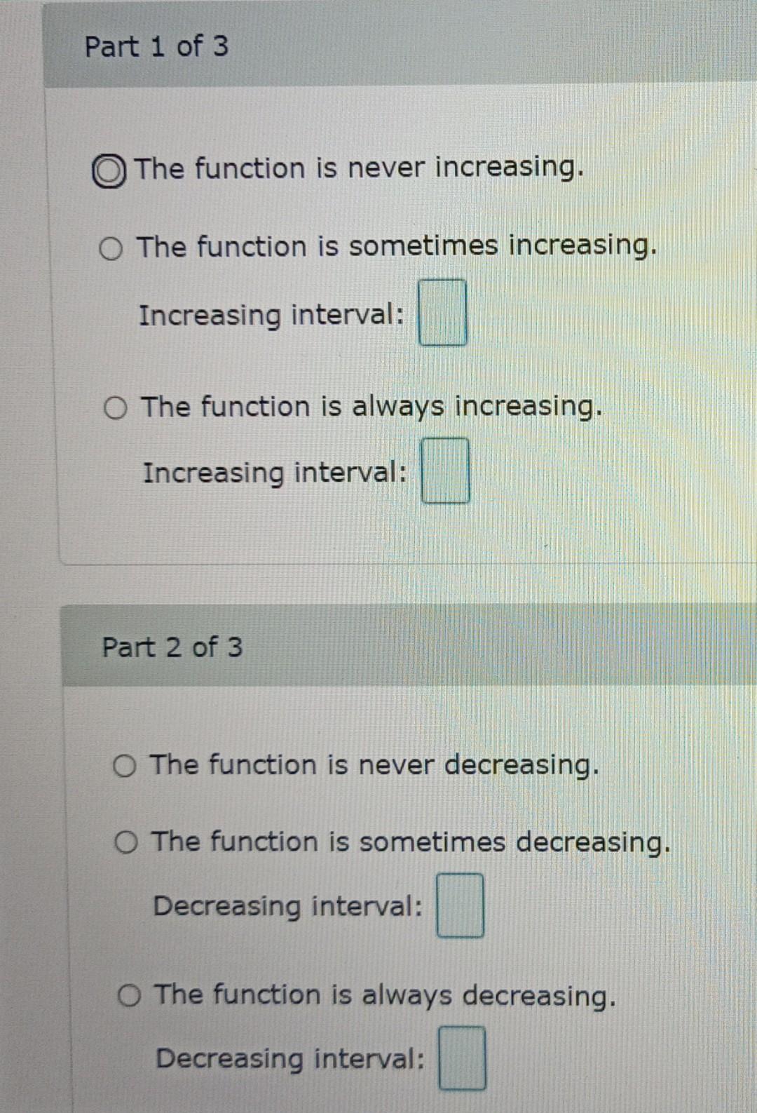 Solved Use interval notation to write the intervals over | Chegg.com