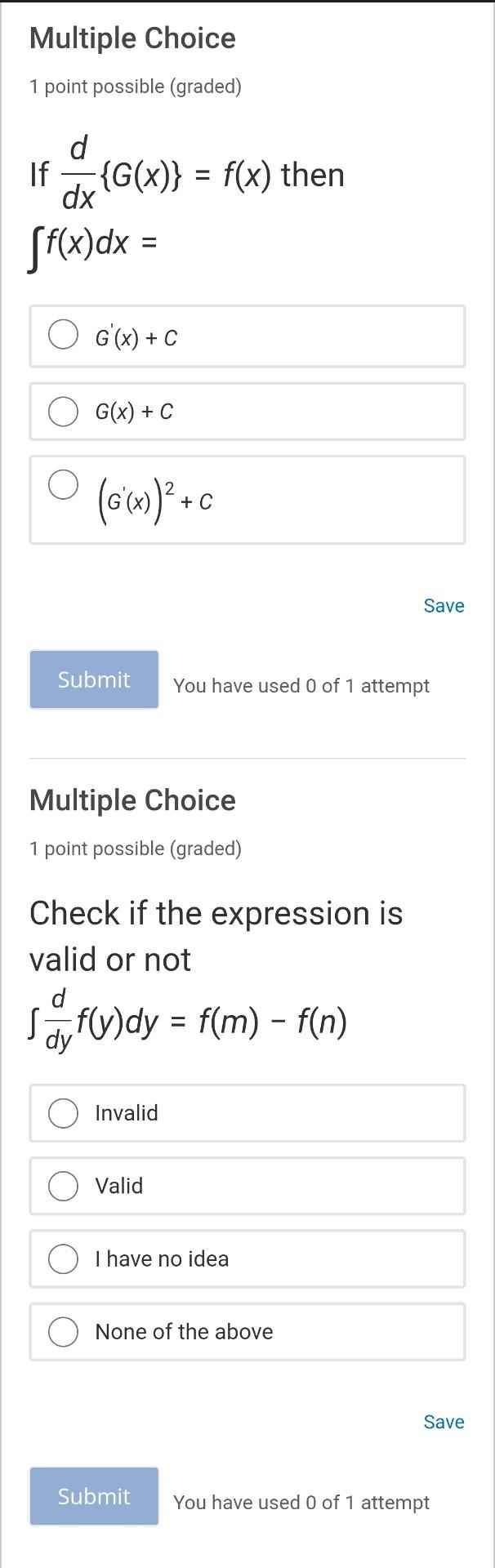 Solved Multiple Choice 1 point possible (graded) = d If | Chegg.com