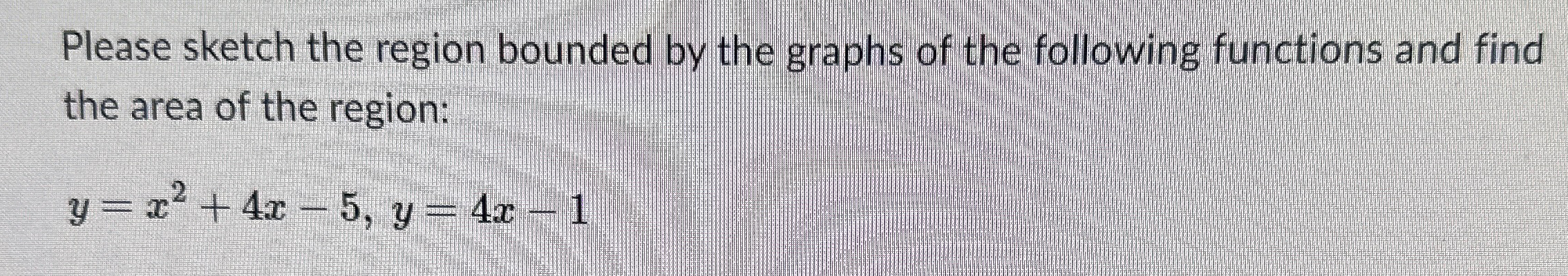 Solved Please sketch the region bounded by the graphs of the | Chegg.com