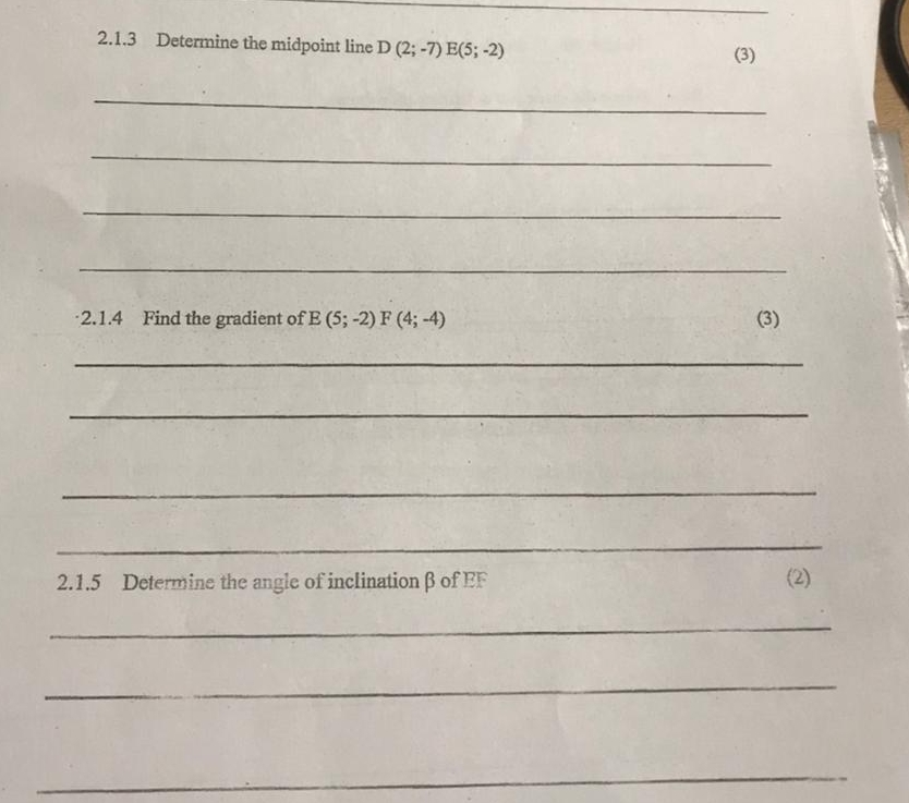 Solved 2.1.3 ﻿Determine the midpoint line | Chegg.com