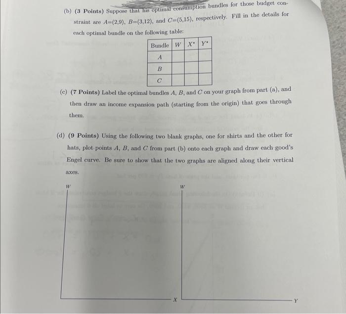 (b) (3 Points) Suppose that his optimal consumption | Chegg.com