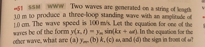 Solved 8 64 SSM WWW Two waves are generated on a string of | Chegg.com