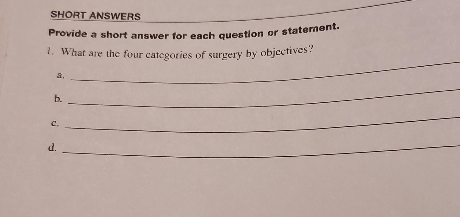 Provide a short answer for each question or | Chegg.com
