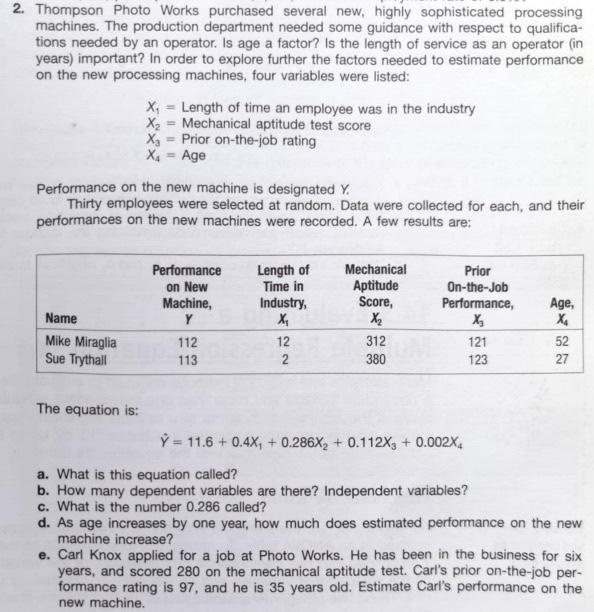 Solved Thompson Photo Works purchased several new, highly | Chegg.com