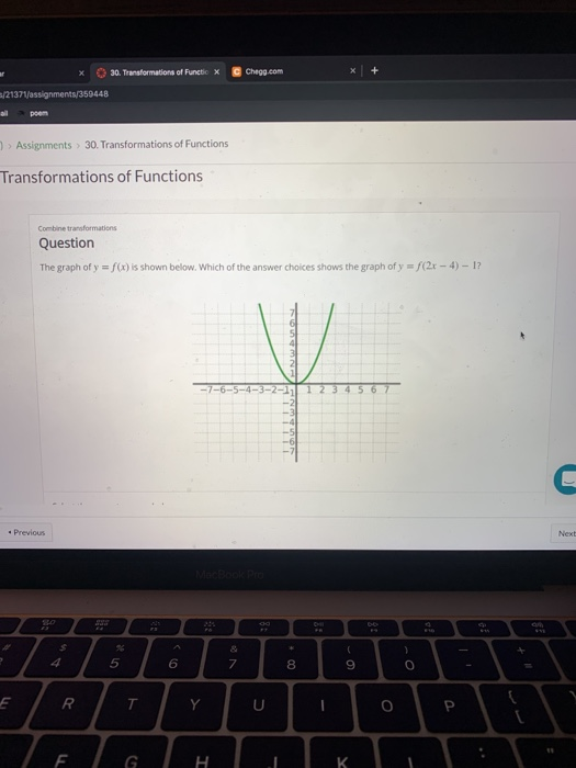 Solved Chegg.com 30. Transformations of Functic x | Chegg.com