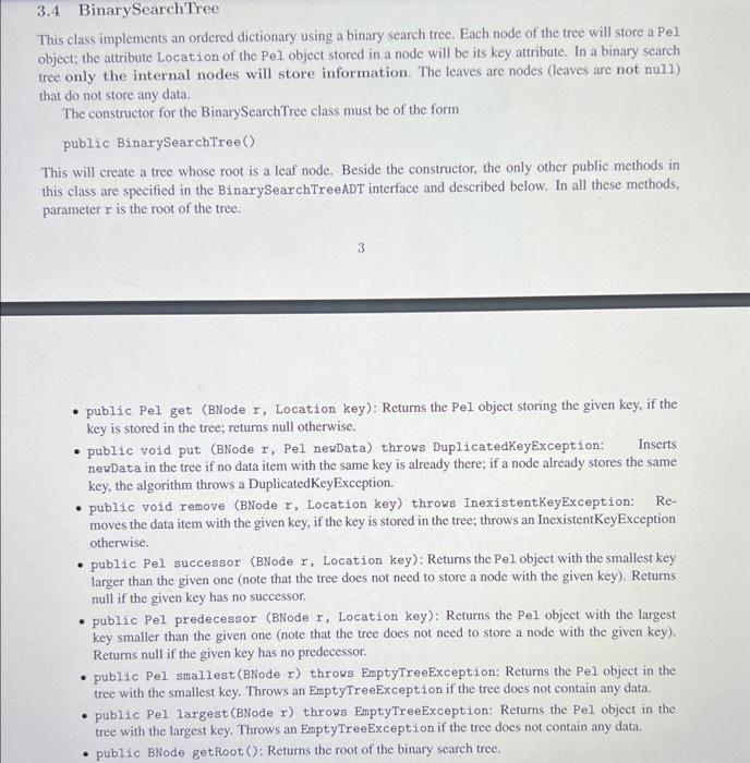 Solved 3.4 BinarySearch'Tree This class implements an | Chegg.com