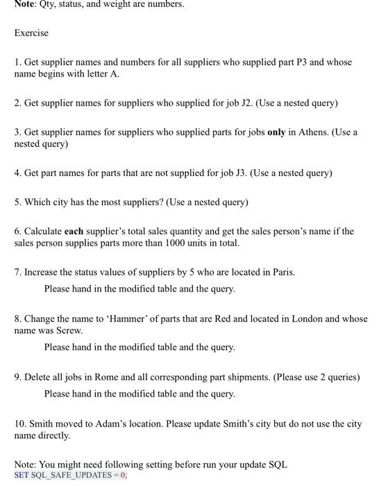 Solved Please create following tables by using MySQL and | Chegg.com