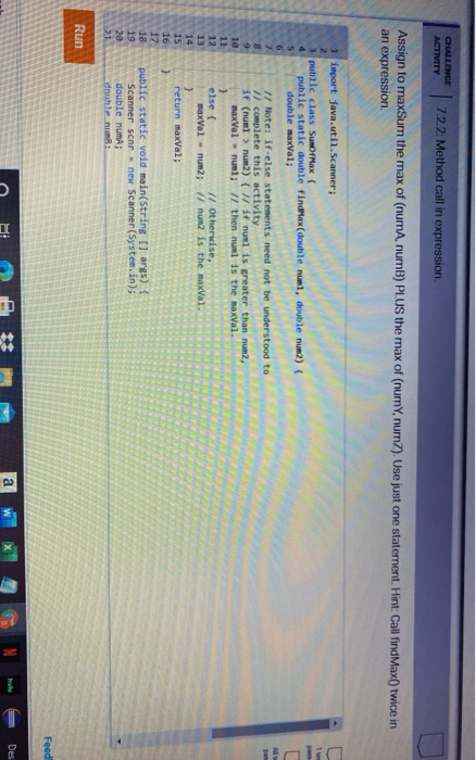 Solved CHALLENGE ACTIVITY 7.2.2: Method call in expression | Chegg.com