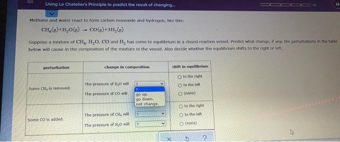 Solved Using Le Chatelier's Principle to predict the result | Chegg.com