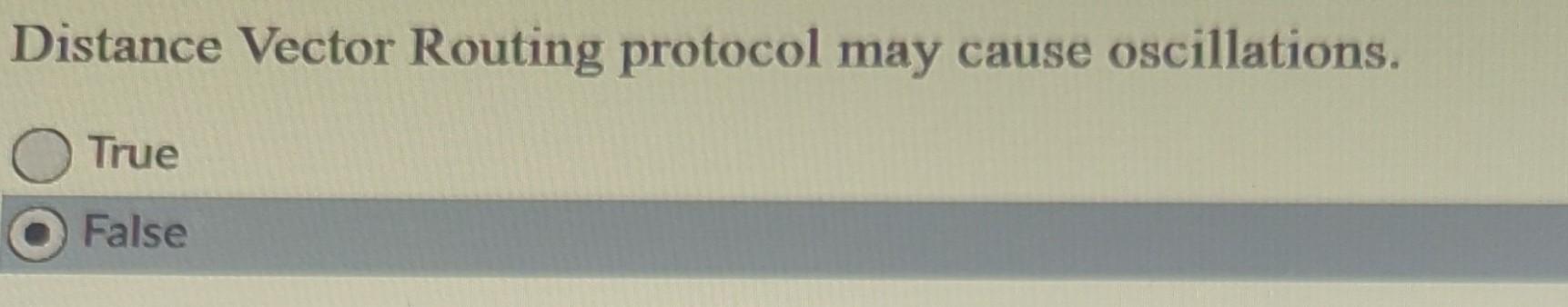 Solved Distance Vector Routing protocol may cause | Chegg.com