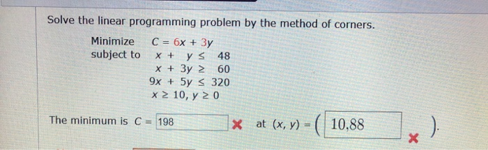 Solved Solve the linear programming problem by the method of | Chegg.com