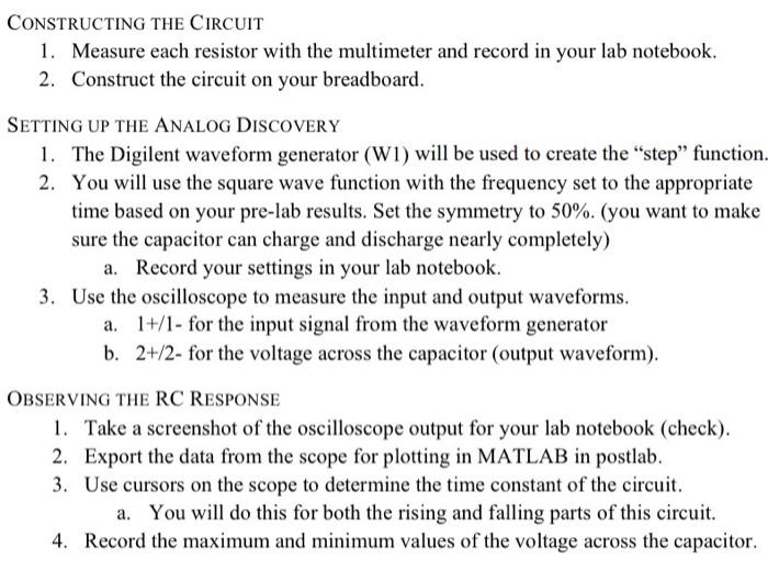Solved CONSTRUCTING THE CIRCUIT 1. Measure each resistor | Chegg.com