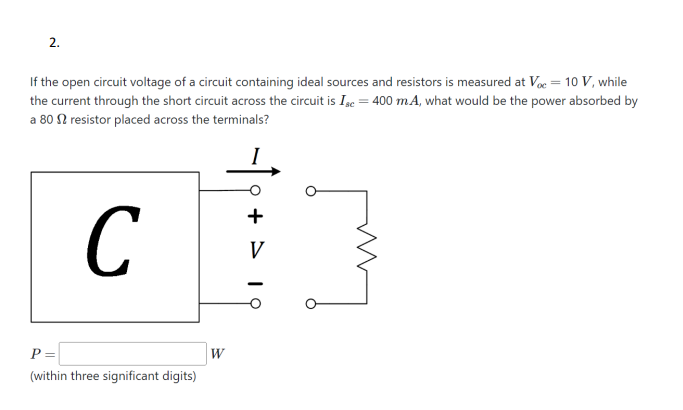 Solved If ﻿the open circuit voltage of ﻿a circuit containing | Chegg.com