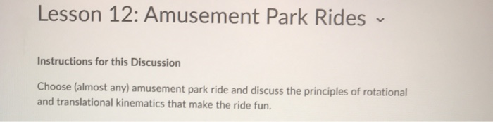 Solved Lesson 12: Amusement Park Rides v Instructions for | Chegg.com