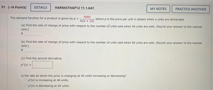 Solved demand function for a product is given by | Chegg.com
