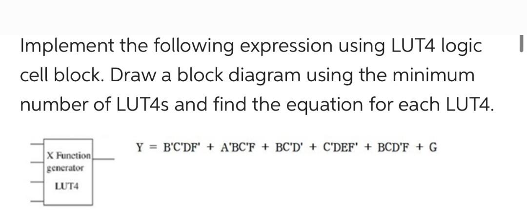 Solved Implement The Following Expression Using Lut4 Logic 