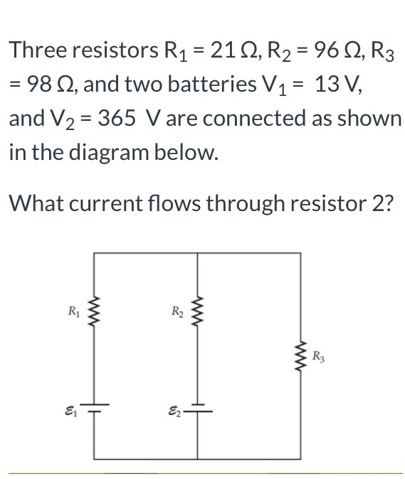 Solved Three resistors R1 = 21 12, R2 = 96 12, R3 = 98 12, | Chegg.com