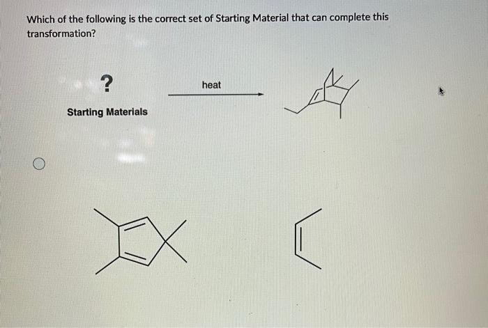 Solved Which of the following is the correct set of Starting | Chegg.com