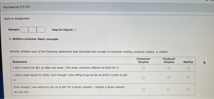 Solved Homework (Ch 07) Back to Assignment Attempts Keep the | Chegg.com