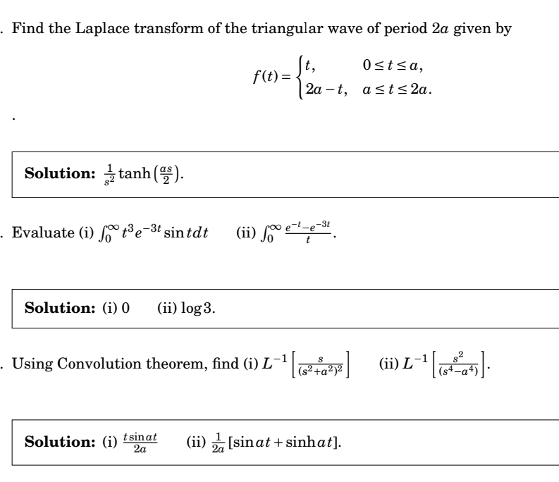 Solved Find the Laplace transform of the triangular wave of | Chegg.com