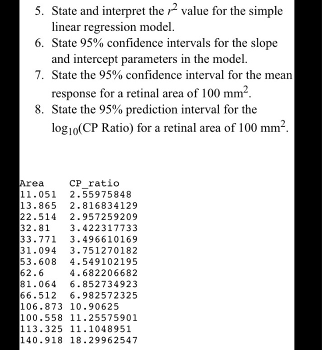 Solved 5. State and interpret the r2 value for the simple | Chegg.com